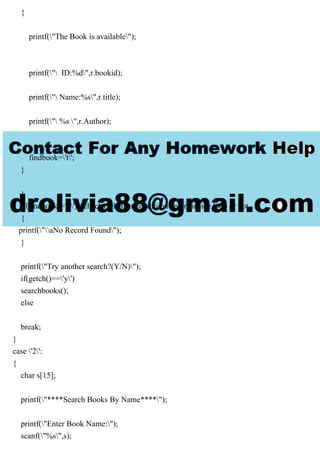 C programming Create a system managing a mini library system. Eve.pdf ...