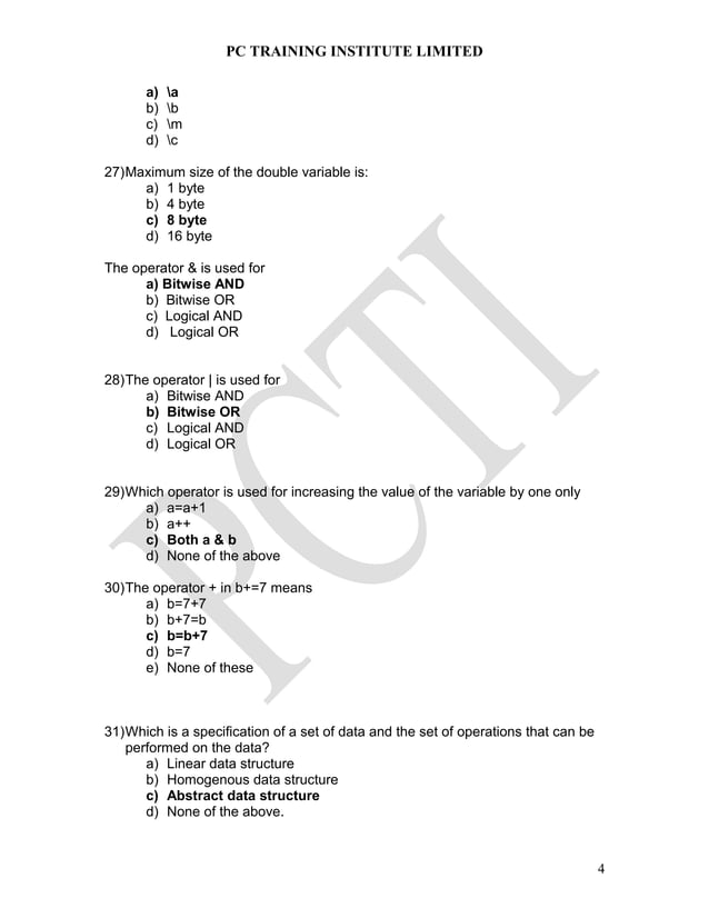 C Programming And Data Structure Doc Programming Languages Computing