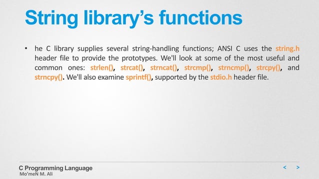 C Programming And Data Structure Character Strings And String Functions Ppt