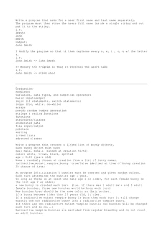 C++ programming exercise | PDF