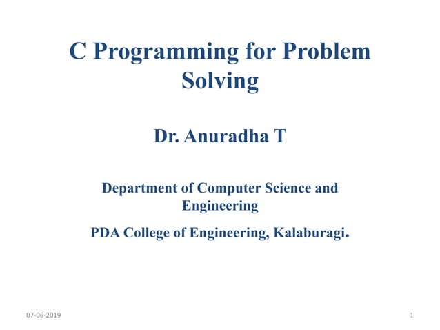 C programming for problem solving | PDF | Computing | Technology & Computing