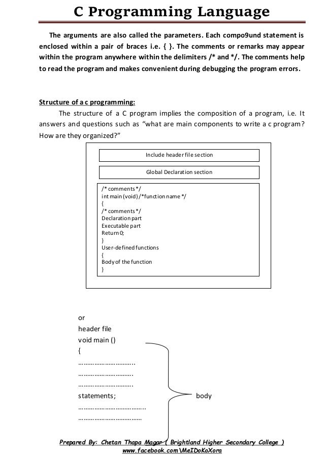C Programming Language Reference Note