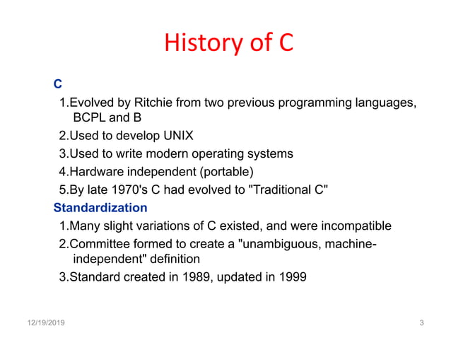 Introduction To C | PPT