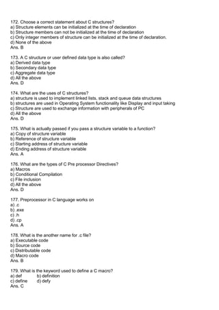 C Language MCQ Programming Theory Questions | PDF