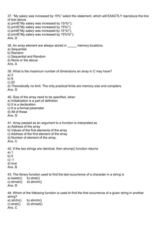 C Language MCQ Programming Theory Questions | PDF