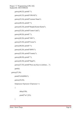 C programming project by navin thapa | PDF
