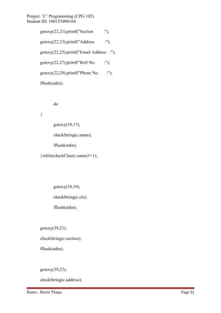 C programming project by navin thapa | PDF