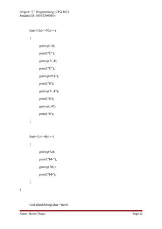 C programming project by navin thapa | PDF