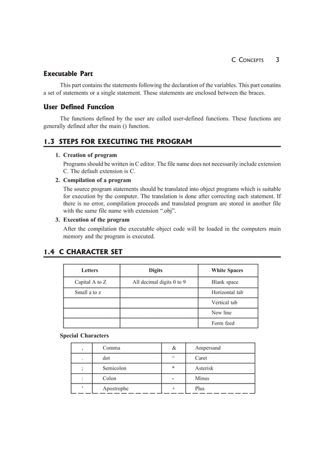 C programing for BCA Sem 1. JJ College | PDF