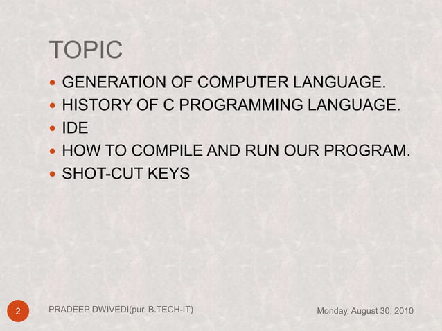 C programming slide c01 | PPTX