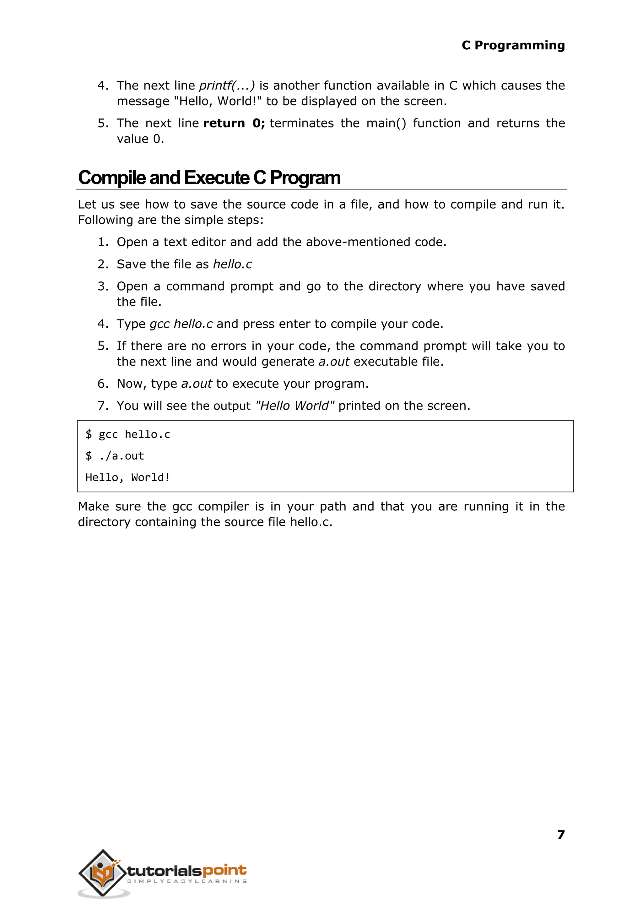 Cprogramming tutorial | PDF