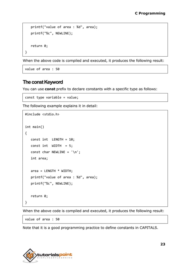 Cprogramming tutorial | PDF