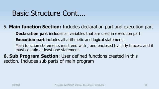 Presentation on C programming language | PPTX | Programming Languages ...