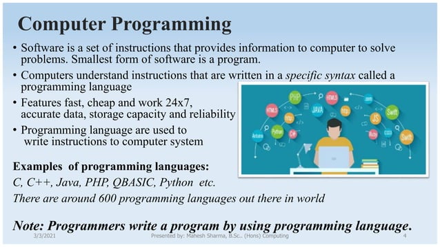 Presentation on C programming language | PPT