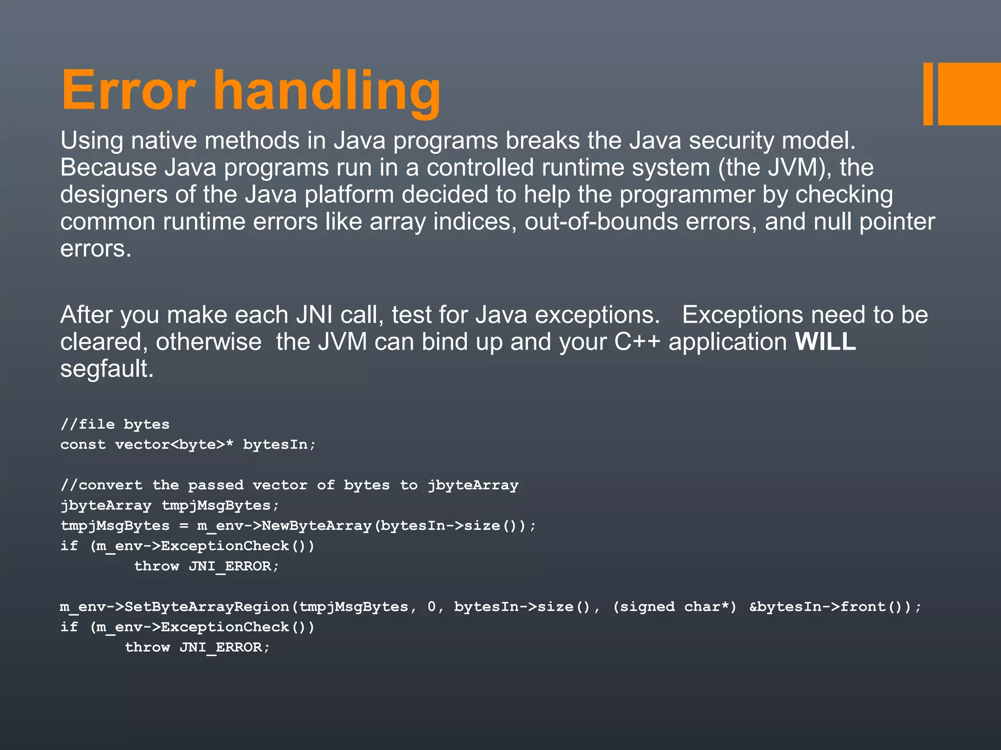 C++ programming with jni | PPT