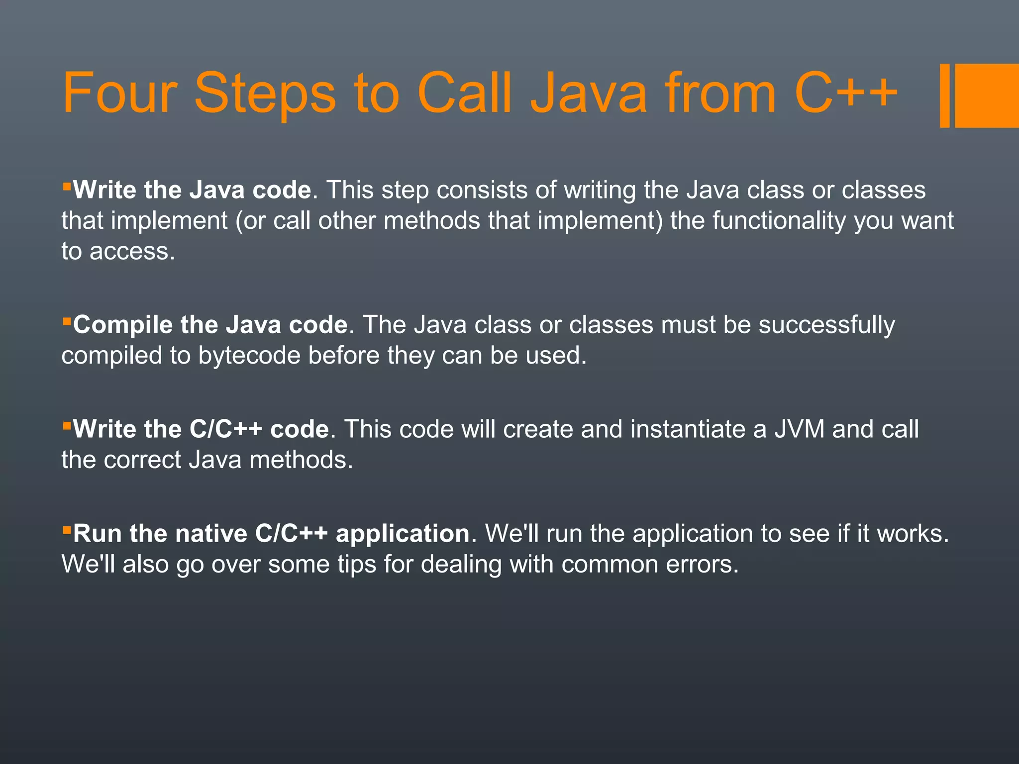 C++ programming with jni | PPT