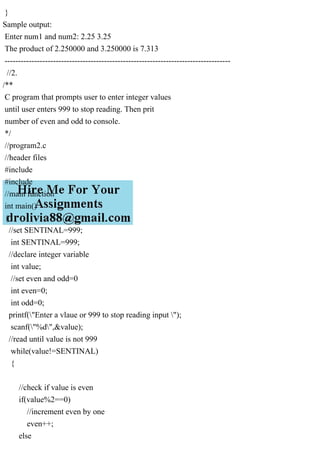 C program that prompts user to enter two floating point t.pdf
