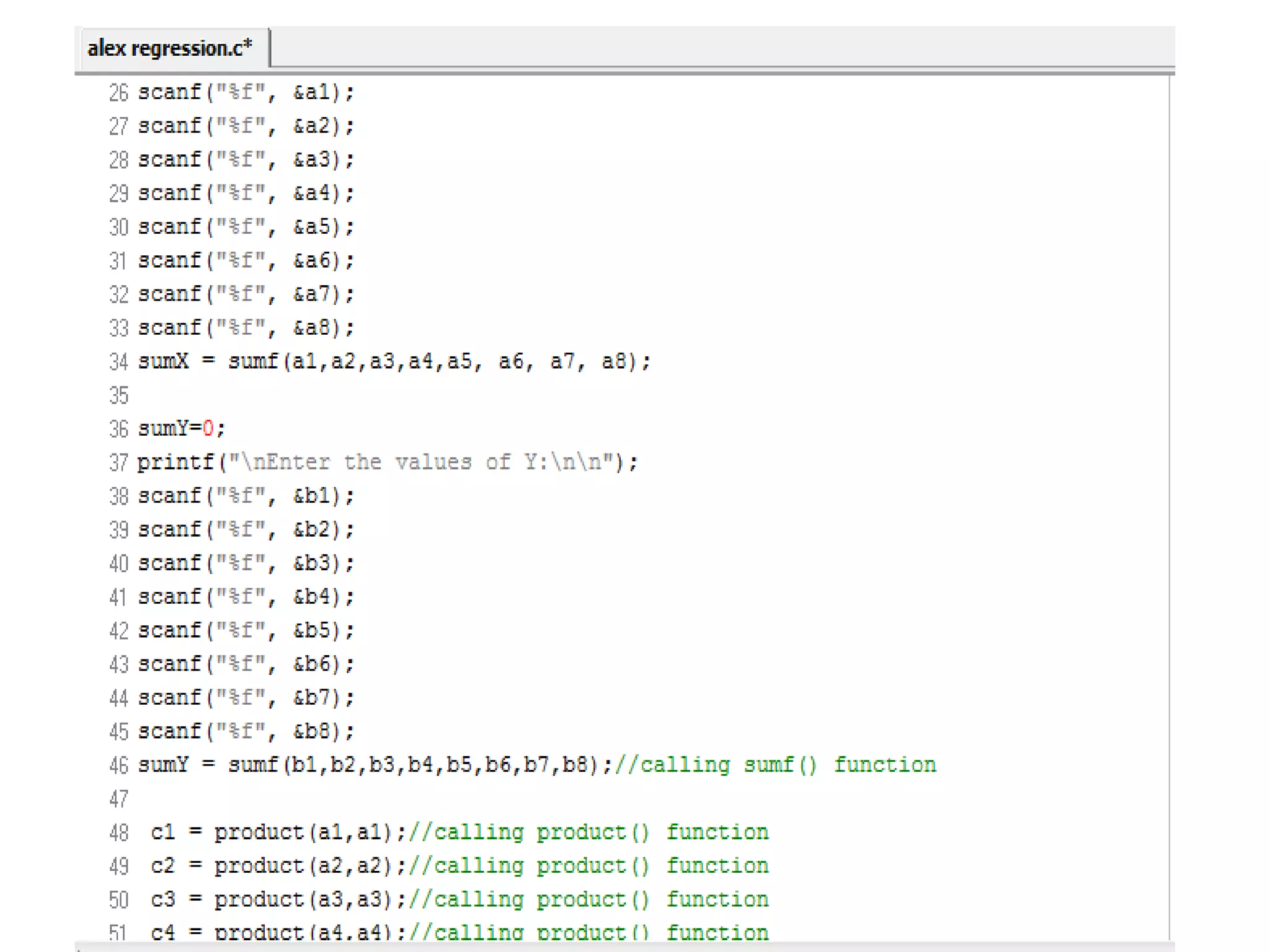 C program to calculate regression analysis | PPTX | Computing | Technology & Computing