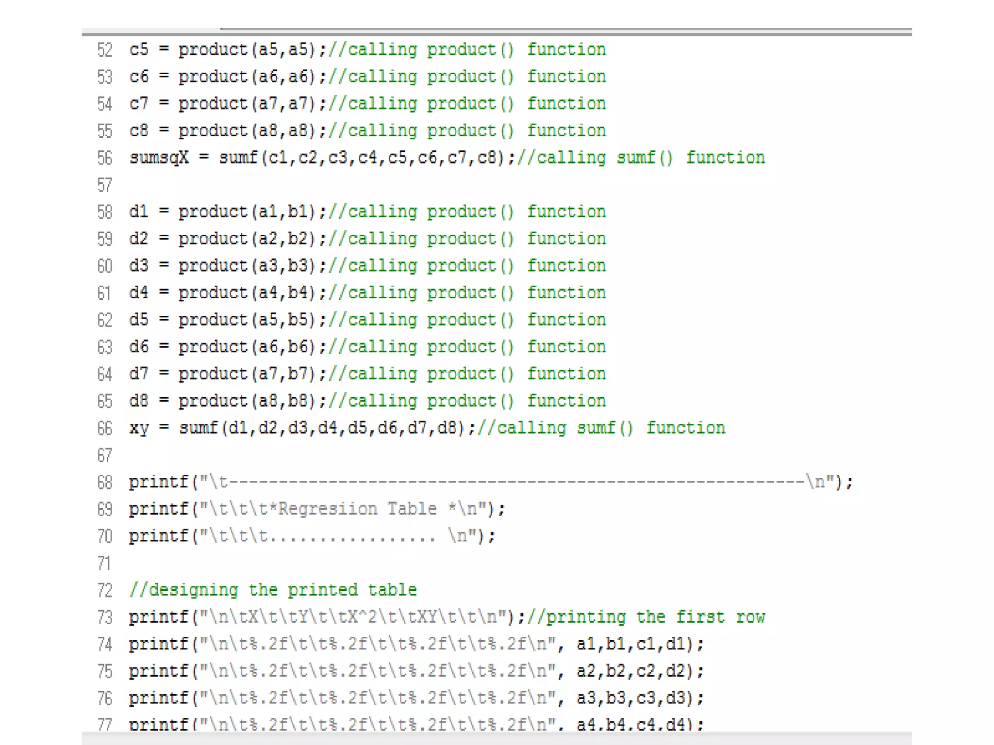 C program to calculate regression analysis | PPTX | Computing | Technology & Computing