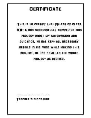 computer science project class 12th | PDF