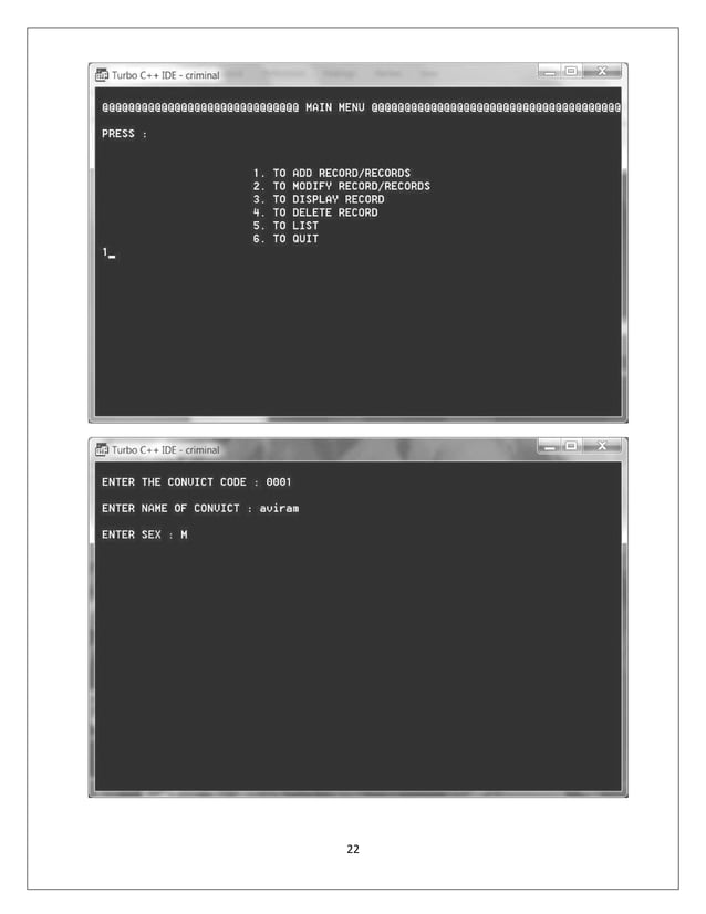 Computer Science Investigatory Project class 12th | DOC | Crime ...