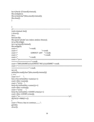C++ project on police station software | DOCX