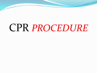 Cpr ppt | PPTX | First Aid | Injuries