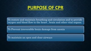 Cardio Pulmonary Resuscitation PPT (CPR) | PPT
