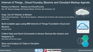 Build Scalable Internet of Things Apps using Cloud Foundry, Bluemix & Cloudant | PDF