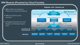 Build Scalable Internet of Things Apps using Cloud Foundry, Bluemix & Cloudant | PDF