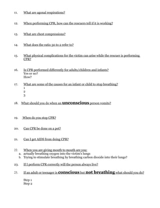 Cpr revision worksheet revised 3 2-11 | DOC