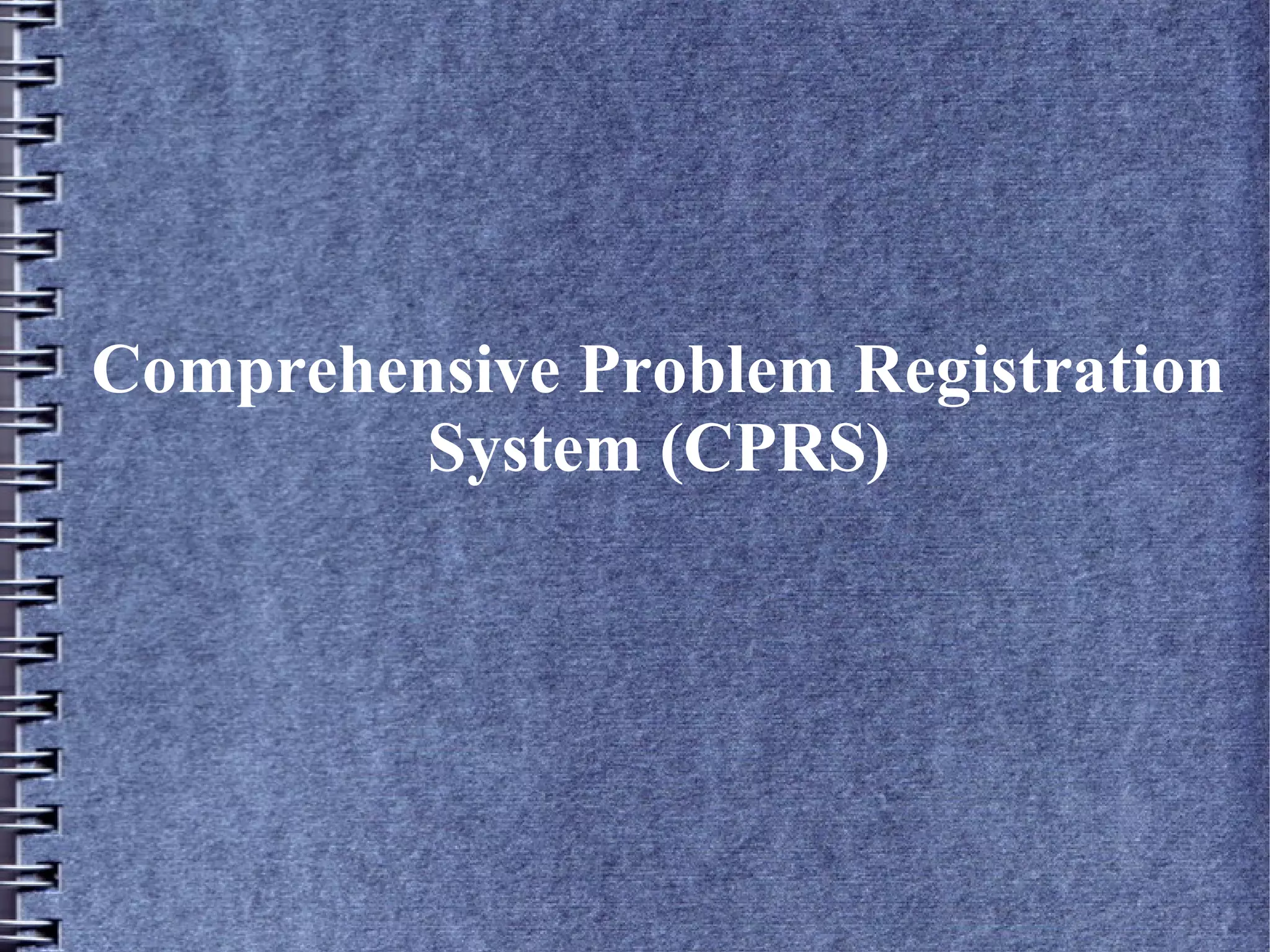 Comprehensive Problem Registration System | PPT