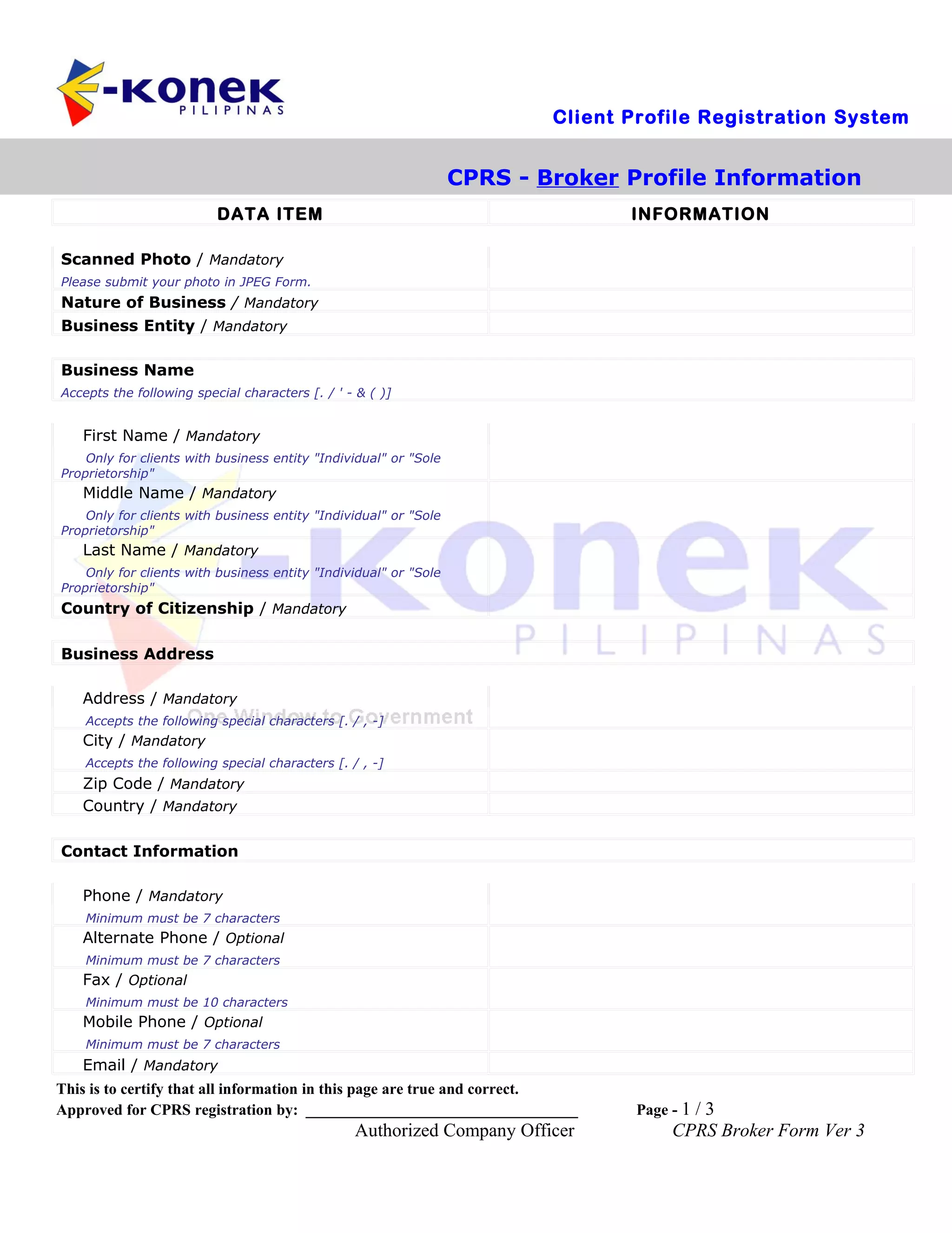 CPRS for brokers | DOC