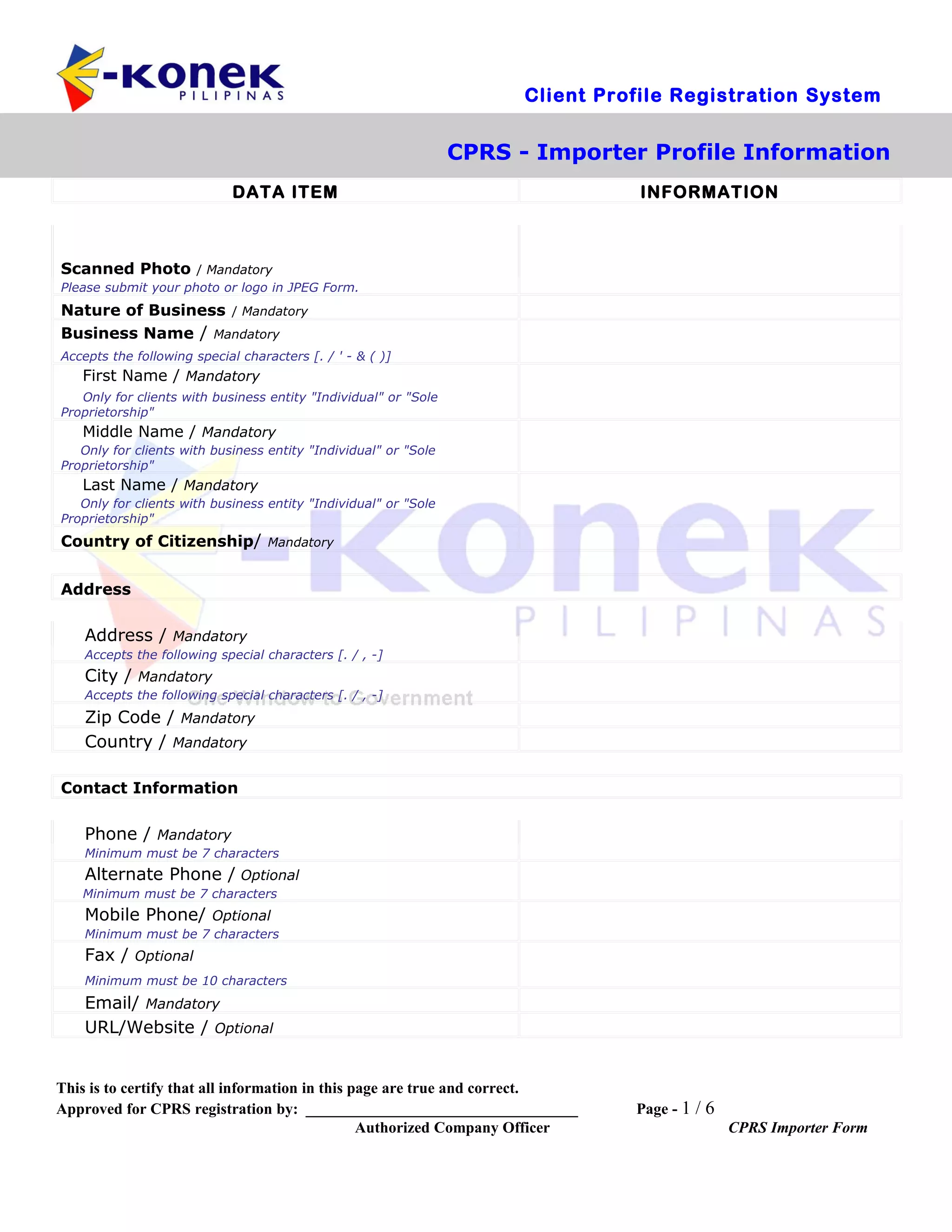 CPRS for imports | DOC