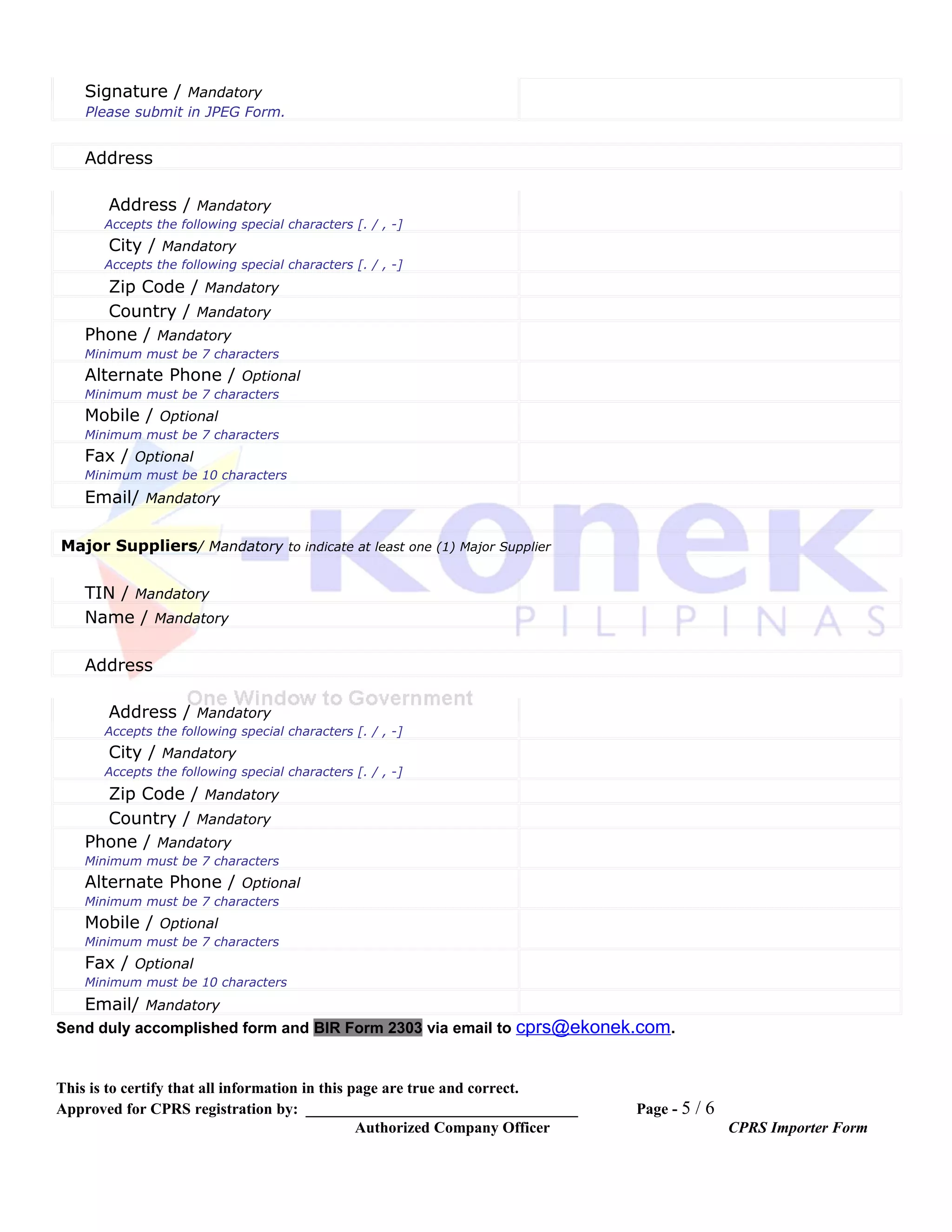 CPRS for imports | DOC