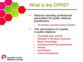 CPRS Toronto Student Membership | PPT