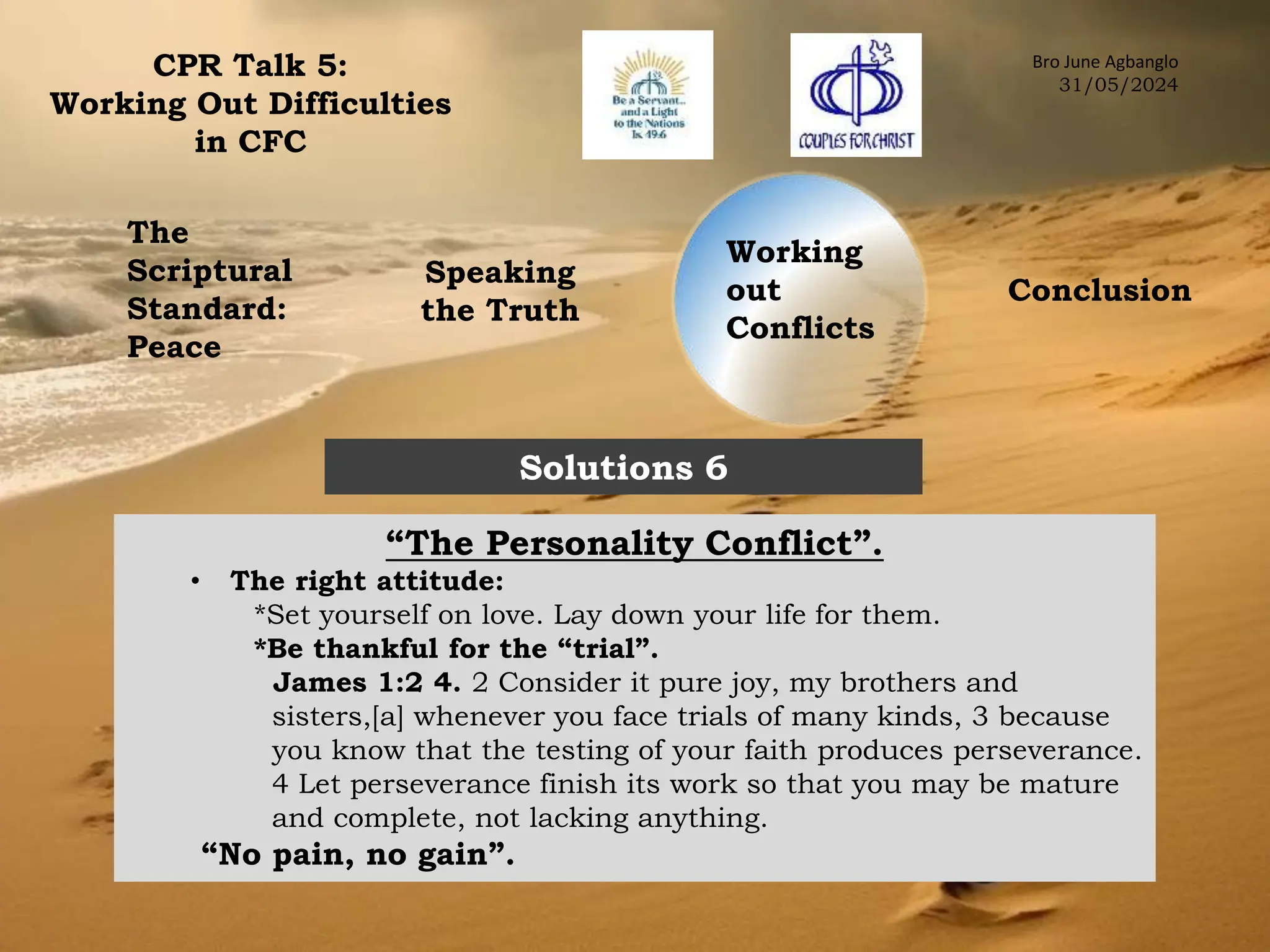 CPR Talk 5 working out conflicts couples for christ | PPTX