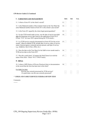 Cps 189 cps ongoing supervisory case review guide | DOC