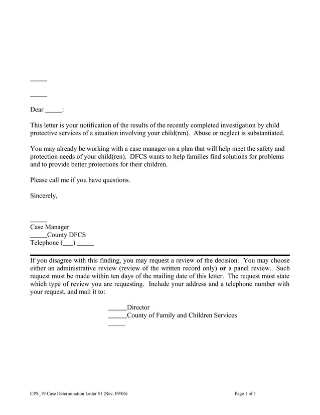 Cps 19 case determination letter | DOC | Debated Sensitive Social ...