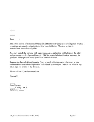 Cps 22 case determination letter #4 | DOC