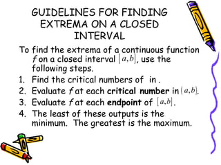 3.1 extrema on an interval | PPT