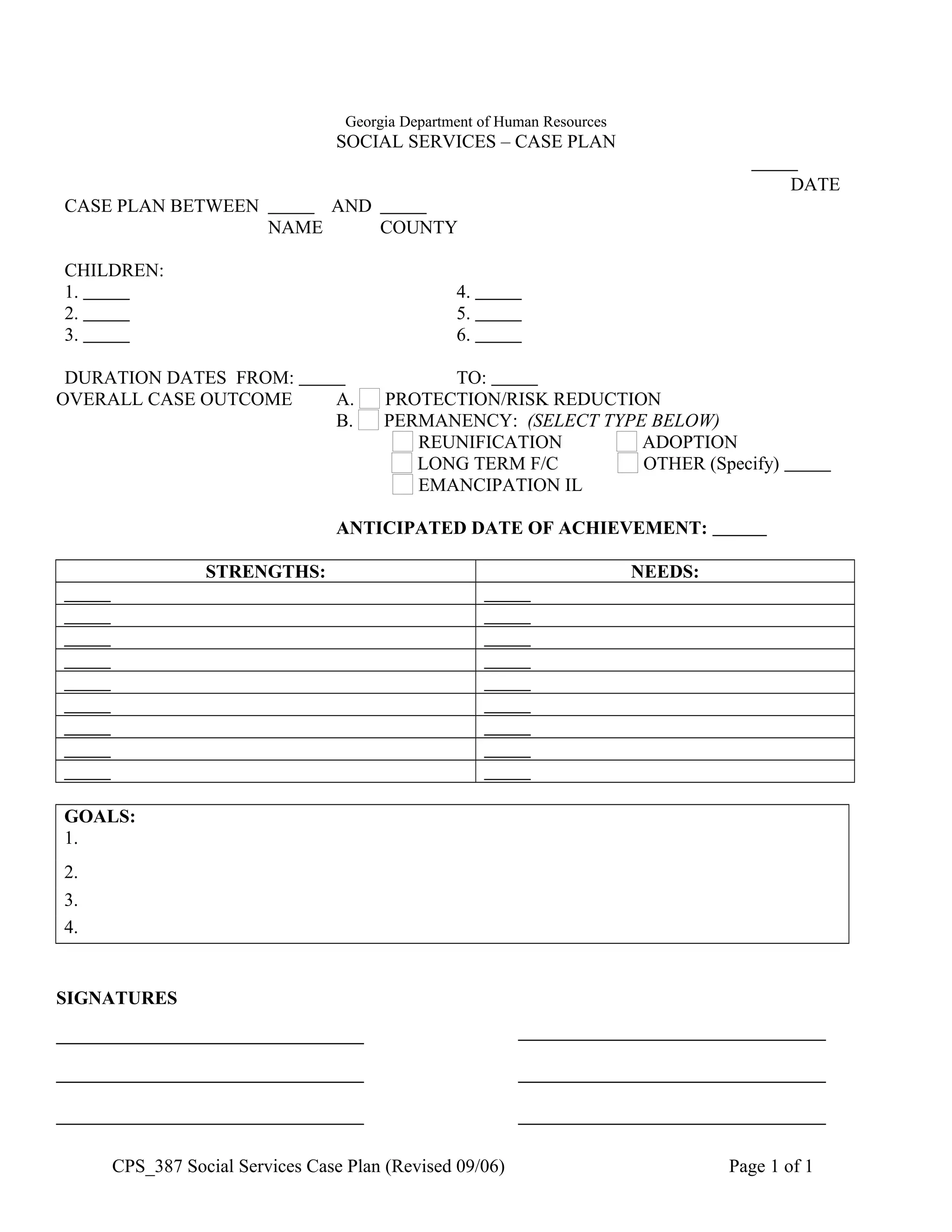 Cps 387 case plan | DOC