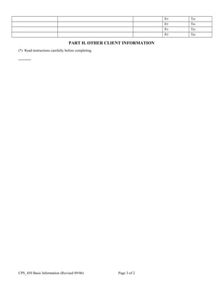 Cps 450 basic information worksheet | PDF