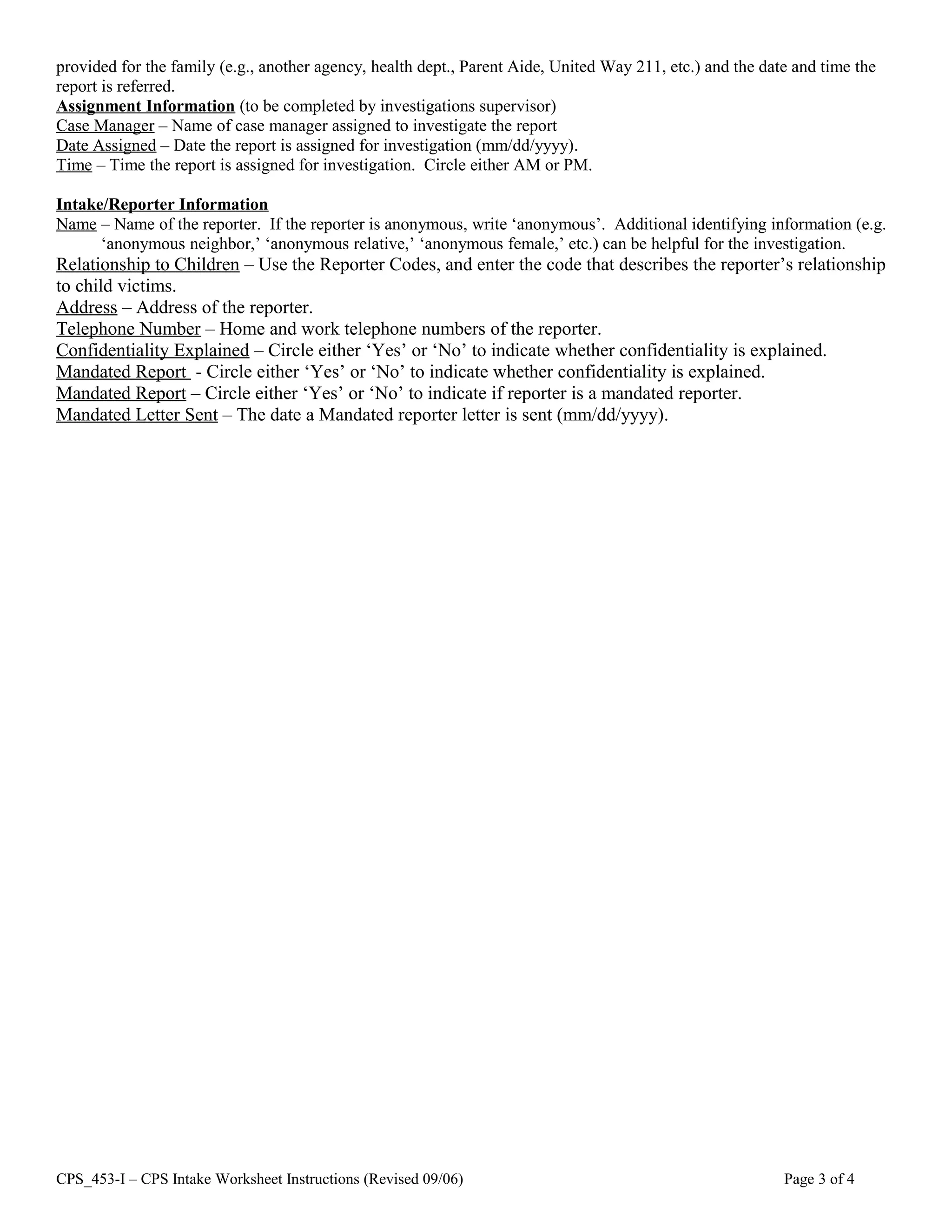 Cps 453 i cps intake referral instructions | PDF