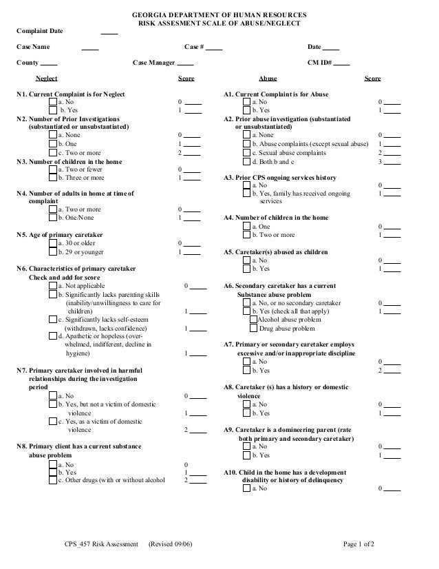 Cps 457 risk assessment