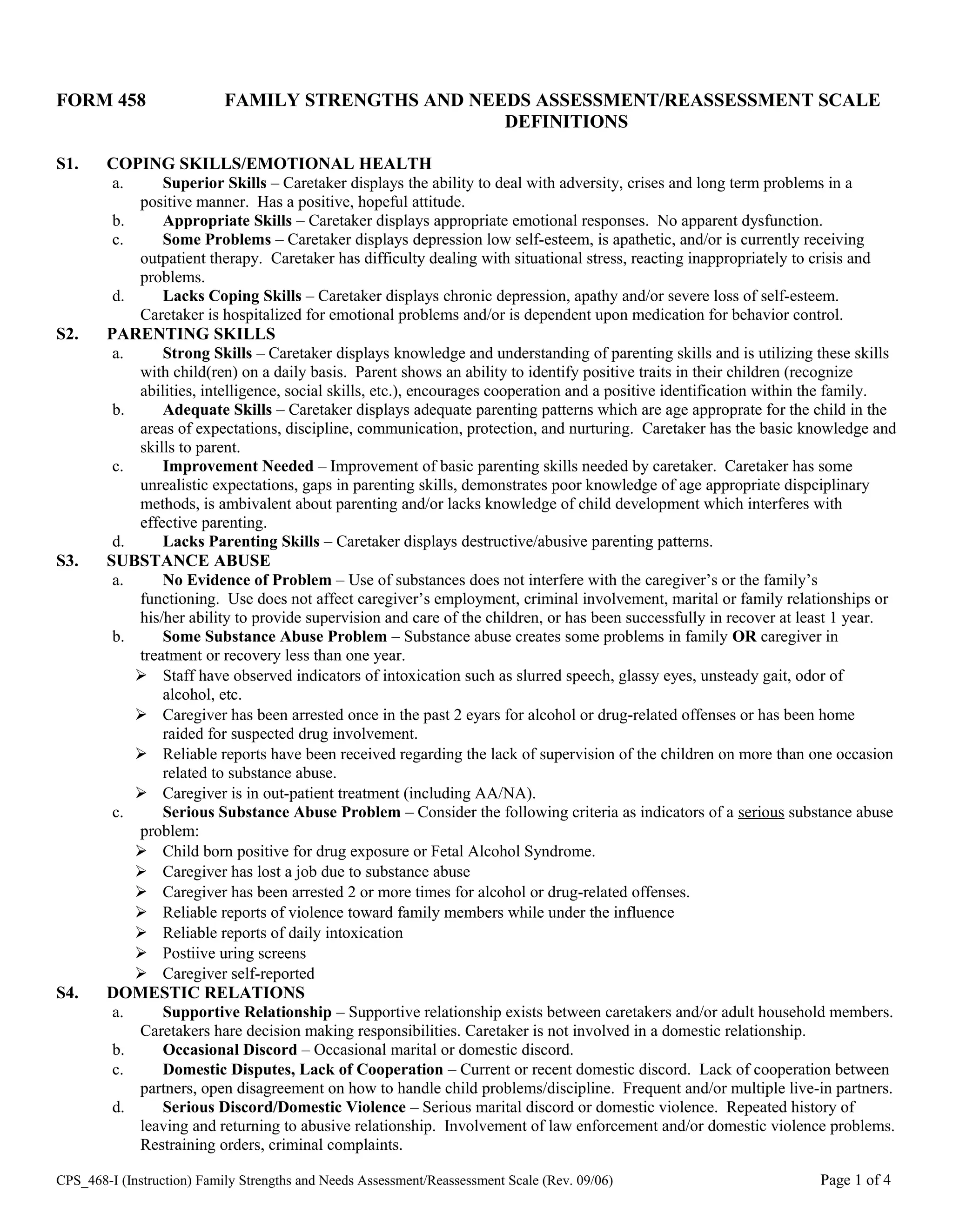 Cps 458 i strengths and needs instructions | DOC