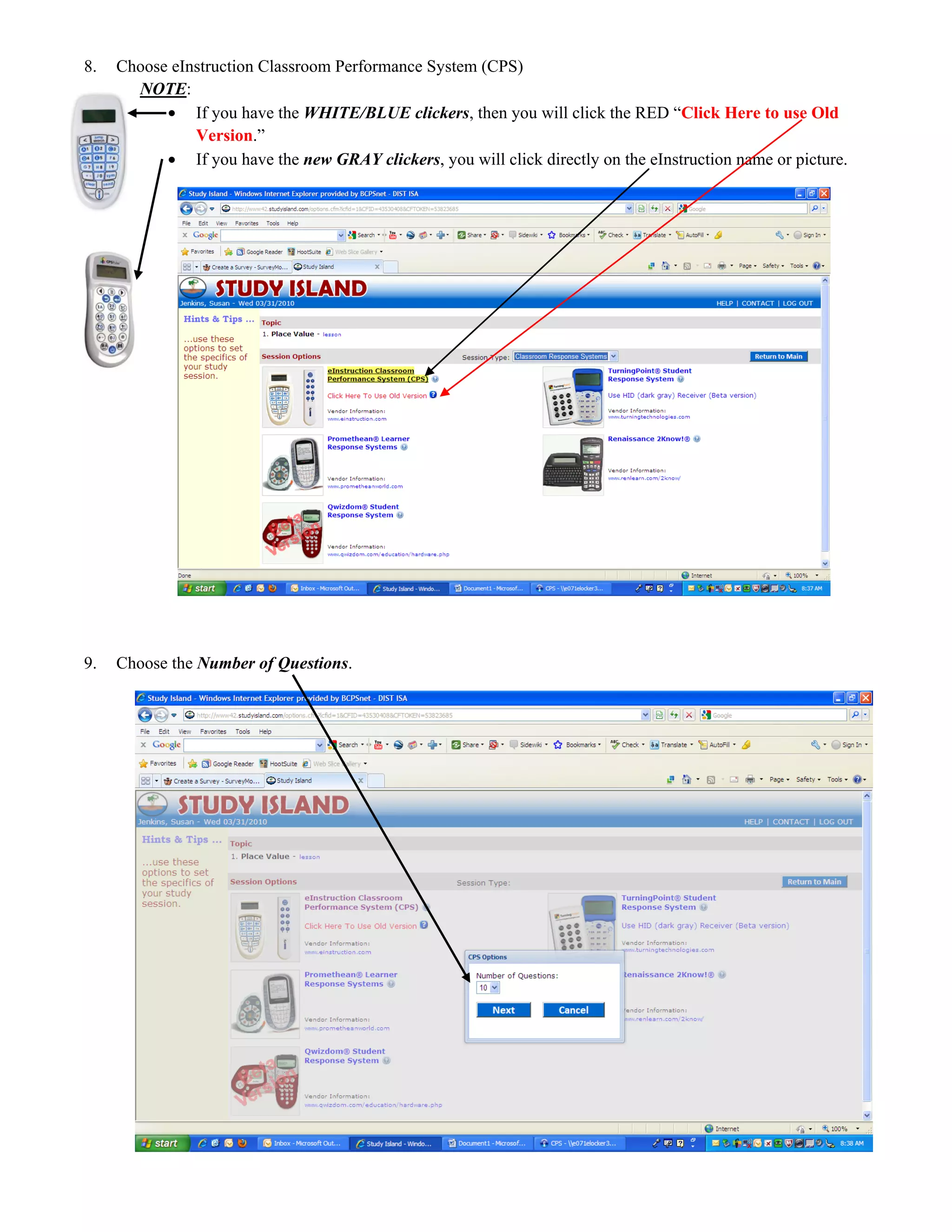 CPS / Einstruction Clickers In Study Island Newcheatsheet | PDF