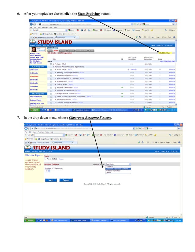 CPS / Einstruction Clickers In Study Island Newcheatsheet | PDF