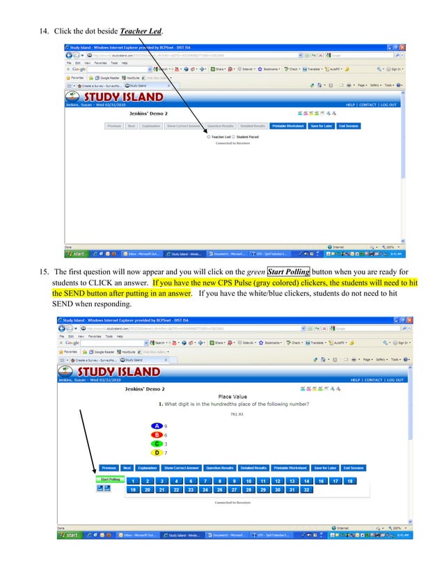 CPS / Einstruction Clickers In Study Island Newcheatsheet | PDF