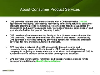 CPS Company Prospectus 2010 | PPT